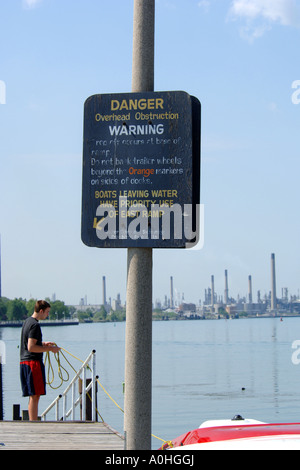 Boat ramp regulations sign Stock Photo - Alamy
