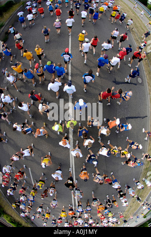 Marathon race bird's view Stock Photo - Alamy