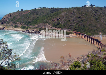 Kaaimans River Mouth and railway bridge near Wilderness Western Cape ...