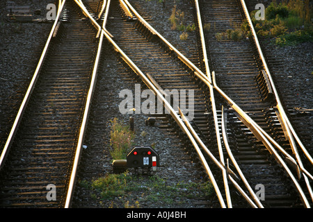 Hand railroad switch Stock Photo - Alamy