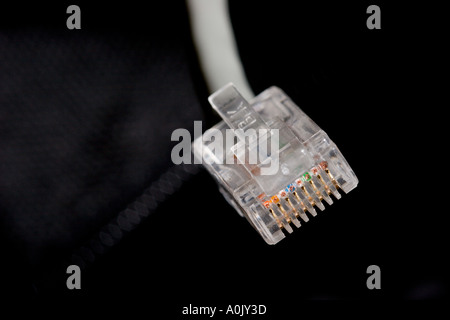 CAT 5 Ethernet cable terminated end Stock Photo - Alamy
