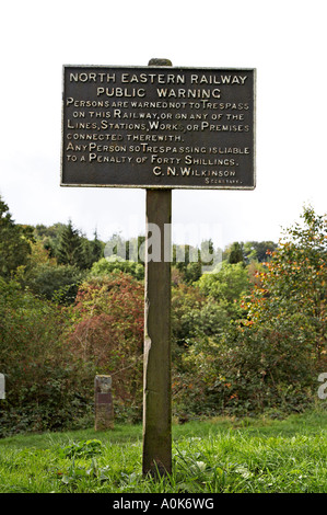 North Eastern Railway public warning sign Stock Photo - Alamy