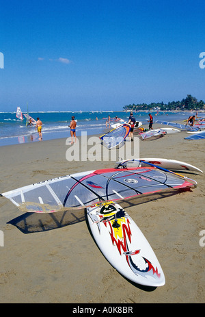 Windsurfing Boards, Cabarete, Dominican Republic, 1/07 Stock Photo - Alamy