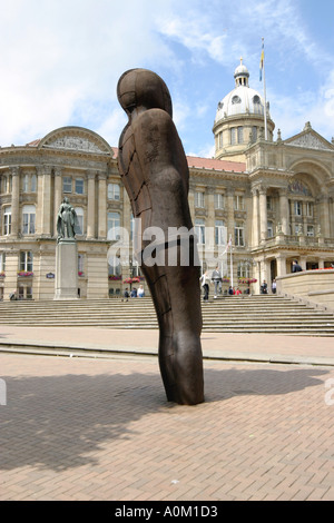 The Town Hall and Iron Man Statue in Birmingham City Centre, Victoria ...