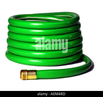 Flexible water hose, isolated on white background Stock Photo - Alamy