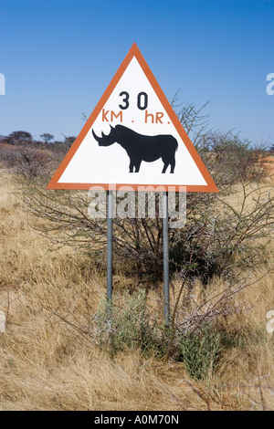 Rhino Warning Sign Namibia Stock Photo - Alamy