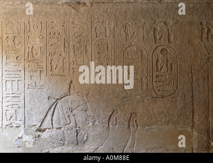 Carvings inside the tomb of Osorkon II at Tanis in the Eastern Delta of ...