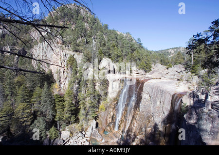 Cusarare waterfalls near Copper canyon Stock Photo - Alamy
