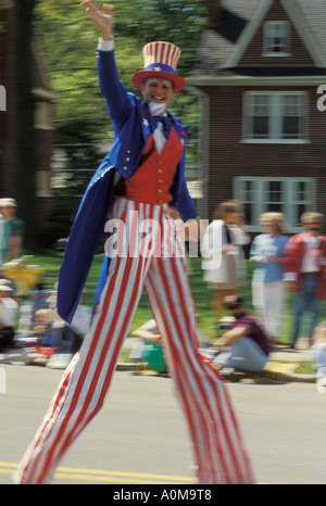 uncle sam stilts stiltwalker small town parade Loyalty day Lancaster PA ...