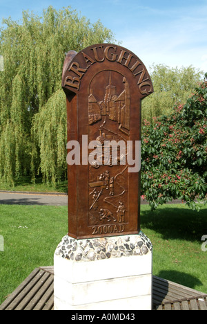 braughing village sign hertfordshire england uk gb 2000 AD Stock Photo ...