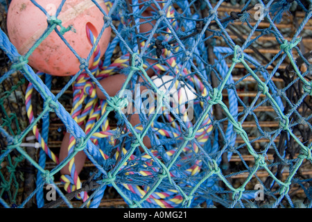 Crab and lobster pots traps netting pattern Fishing Stock Photo - Alamy