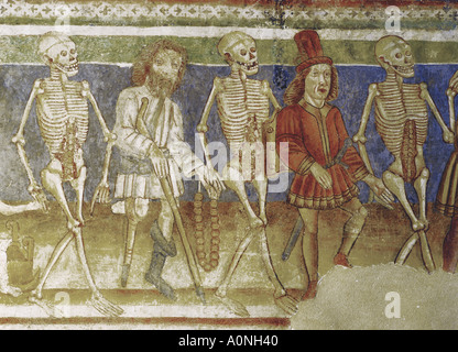 'Danse Macabre' fresco in Hrastovlje, depicting the medieval Dance of ...