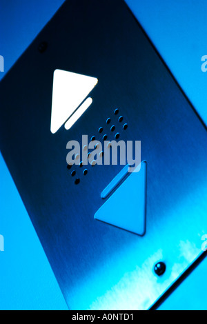 Sign with arrow showing direction to lift / elevator for wheelchair ...