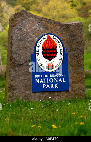 Brecon Beacons national park sign Wales UK Stock Photo: 15993092 - Alamy