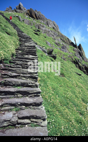 michael skellig; ireland; steps and ruins from former monastery; Kerry ...