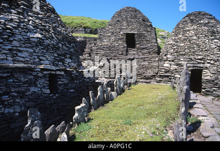 Visitors at ancient monastery at Skellig Michael Island (in the ...