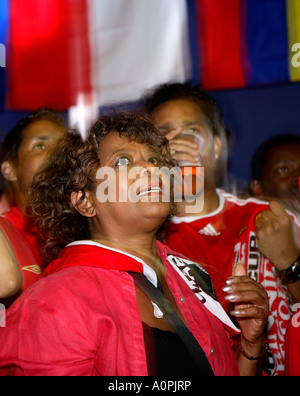 Trinidad & Tobago fans cheering team during 2-0 defeat vs England, 2006 ...