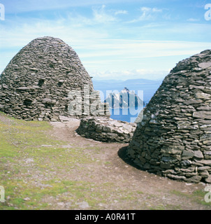 Beehive Huts At The Coast, Skellig Michael, Skellig Islands, County ...