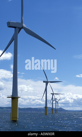 Some of the 30 turbines that make up North Hoyle off shore wind farm ...