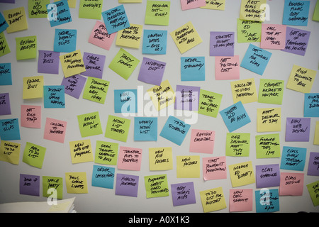 office wall filled with sticky notes Stock Photo - Alamy