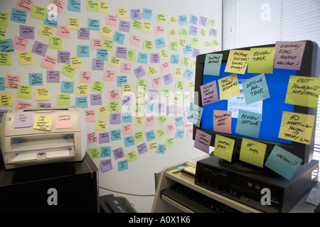 office wall filled with sticky notes Stock Photo - Alamy
