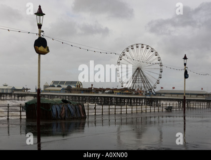 Blackpool Promenade Stormy weather Sept 2004 Stock Photo - Alamy