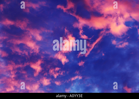 beauteous evening, pink clouds Stock Photo - Alamy