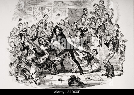 Nicholas astonishes Mr Squeers and family. Illustration from the ...