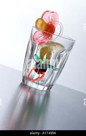 glass, glass, transparent, square, pacifier, two, colored, children ...