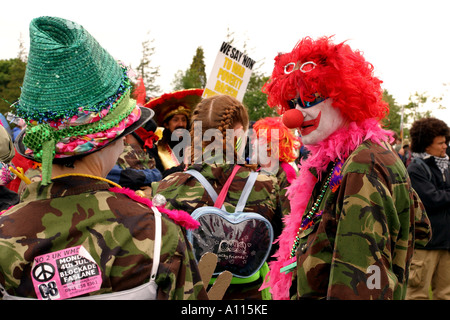 The Clandestine Insurgent Rebel Clown Army protesting at the gates of ...