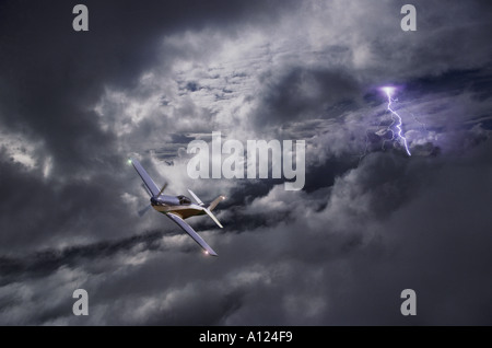 Aeroplane in storm Stock Photo - Alamy