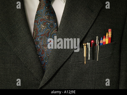 Mens suit jacket with computer mouse in the top pocket Stock Photo - Alamy