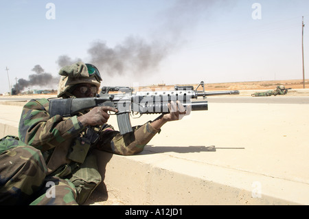 March 2003 Al Kut Iraq US Marines are wounded on the move toward Bagdad ...