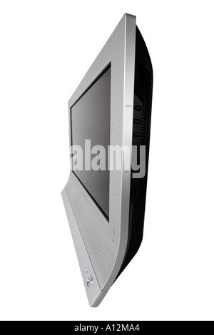 side view of computer widescreen display with cutout screen and ...