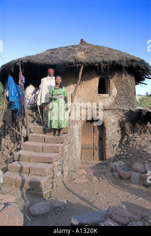 Tukul, traditional hut, house at Lalibela, UNESCO World Heritage Stock ...