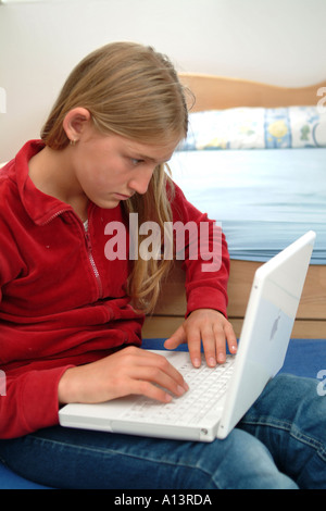 schoolgirl with ibook Stock Photo - Alamy