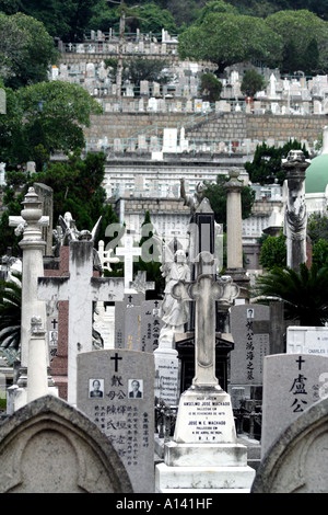 The historic Hong Kong Cemetery in Happy Valley in Hong Kong. This is ...