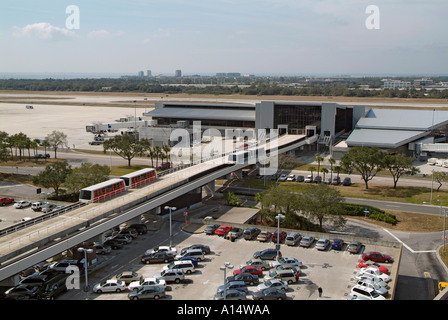 Monorail system transports passengers between main terminal and ...