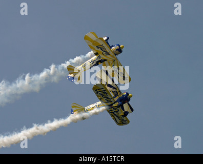 P17 Boeing Steerman with wing walkers Stock Photo - Alamy