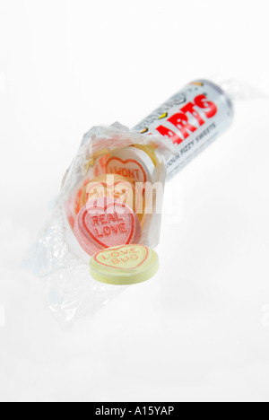 Small packet of Love Hearts sweets Stock Photo - Alamy