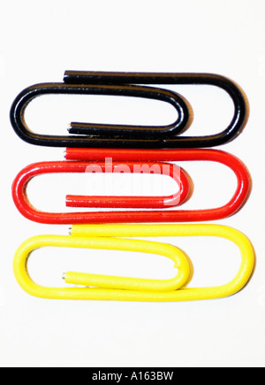 Three paperclips in German national colours Stock Photo - Alamy