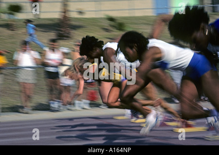 Digital stock image of female athletes competing in track meet Stock ...