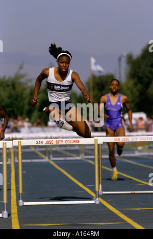Digital stock image of female athletes competing in track meet Stock ...