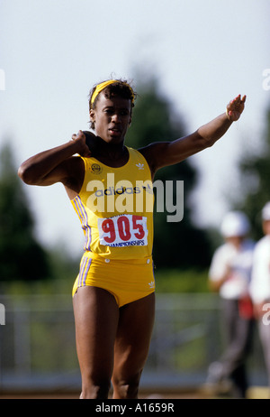 Digital stock image of Jackie Joyner competing in track meet Stock ...