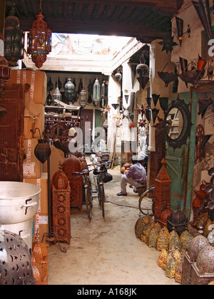 Morocco, Marrakech, Souk Haddadine. In the metal workers Souk in ...