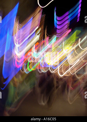 Coloured lights and People at Night Stylized E es Stock Photo - Alamy