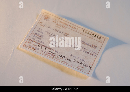 Train season ticket second class of Mumbai local train Western Railway ...