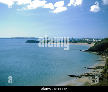 tenby from waterwynch bay pembrokeshire west wales Stock Photo - Alamy