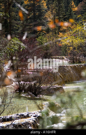 Calcification Pools at HuangLong,China Stock Photo - Alamy