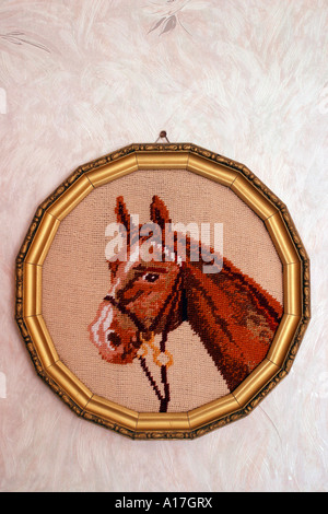 A kitsch embroidery of a horse Stock Photo - Alamy